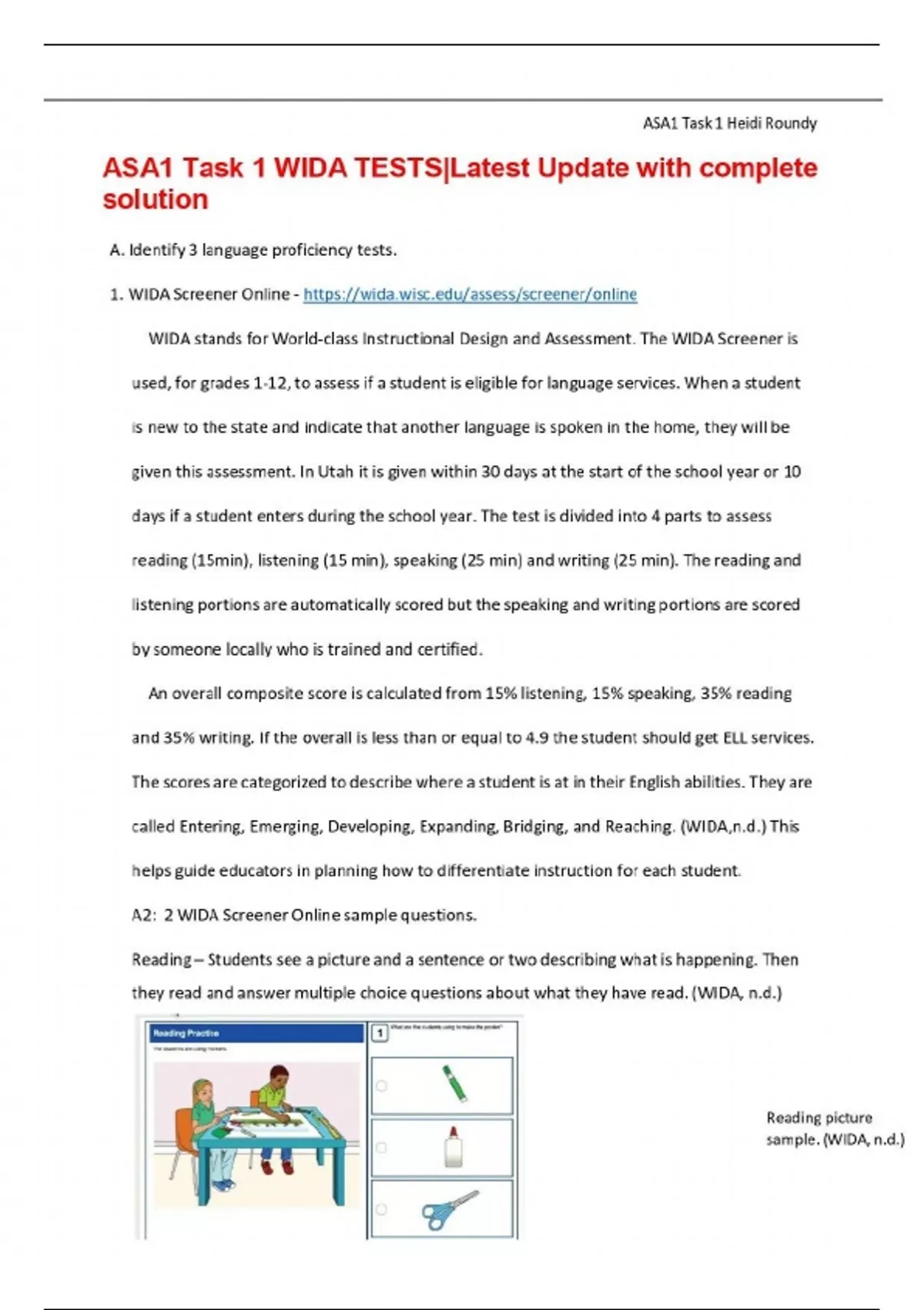 WGU ASA 1 : Task 1,2,3 and 4 Bundle with complete solution - Stuvia US