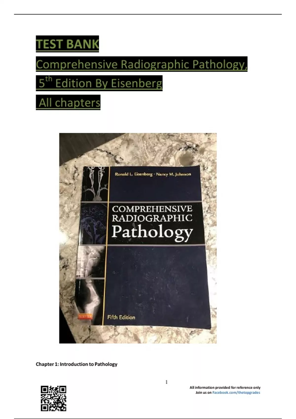Comprehensive Radiographic Pathology 5th Edition by Eisenberg - Test ...