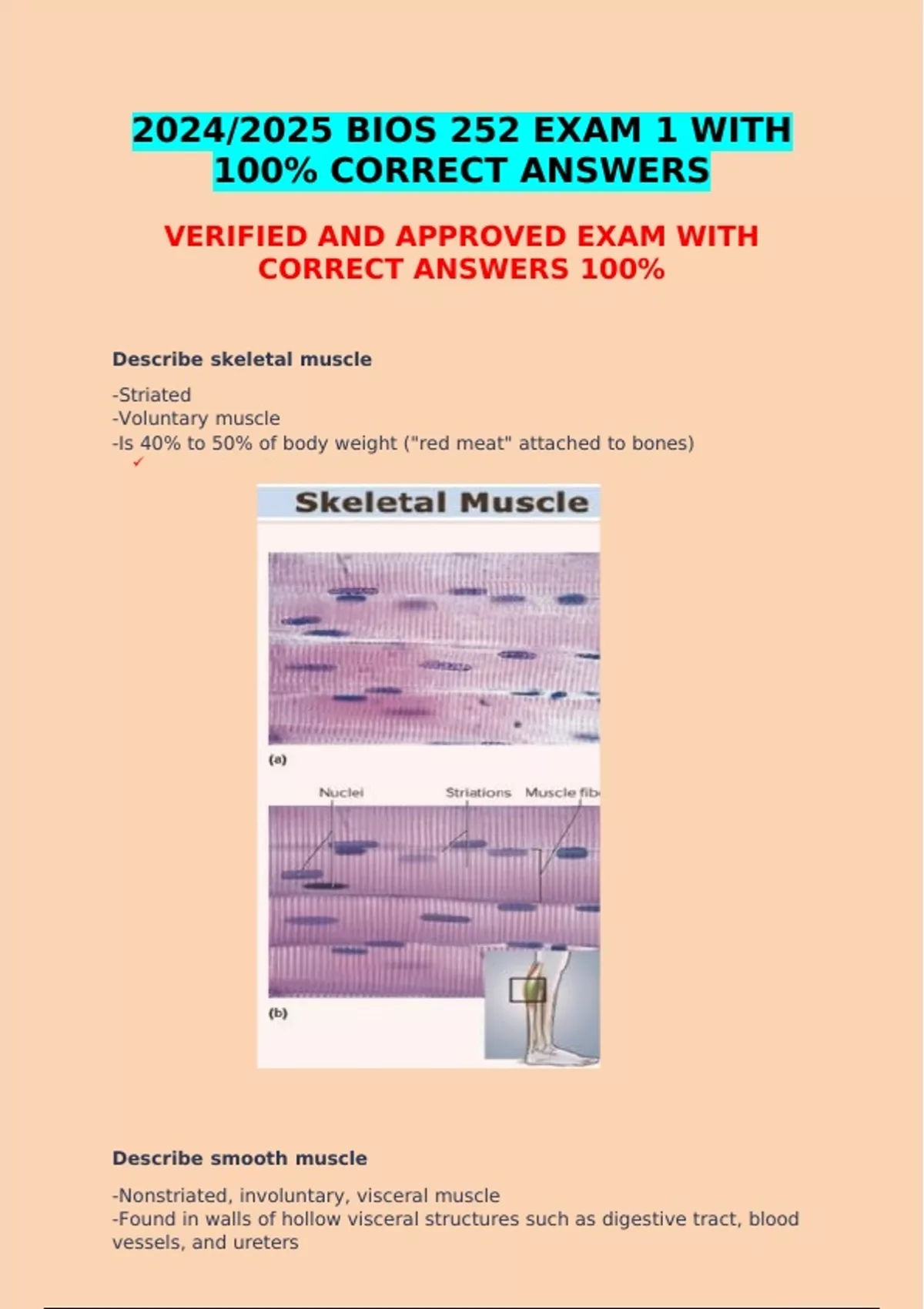 2024/2025 BIOS 252 EXAM 1 WITH 100% CORRECT ANSWERS - BIOS 252 - Stuvia US