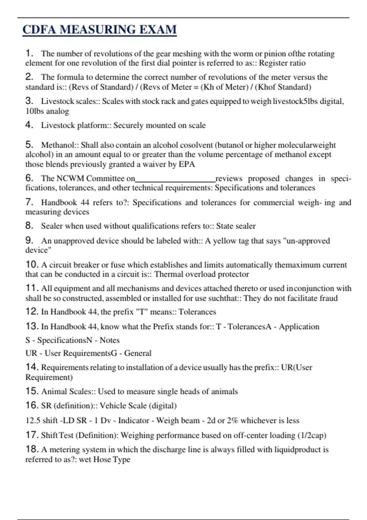 CDFA MEASURING EXAM 2024/2025 | QUESTIONS WITH 100% VERIFIED ANSWERS AND COMPREHENSIVE ...