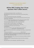 40 Hour RBT Training: Part 2 Exam Questions With Verified Answers - 40 ...