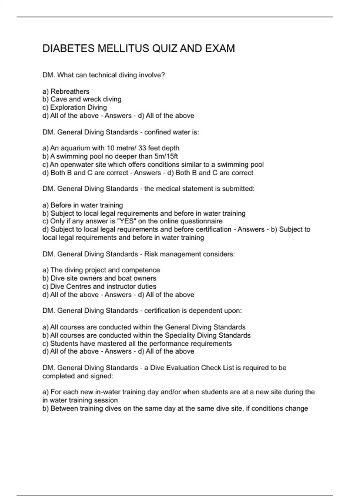 DIABETES MELLITUS QUIZ AND EXAM - DIABETES MELLITUS - Stuvia US