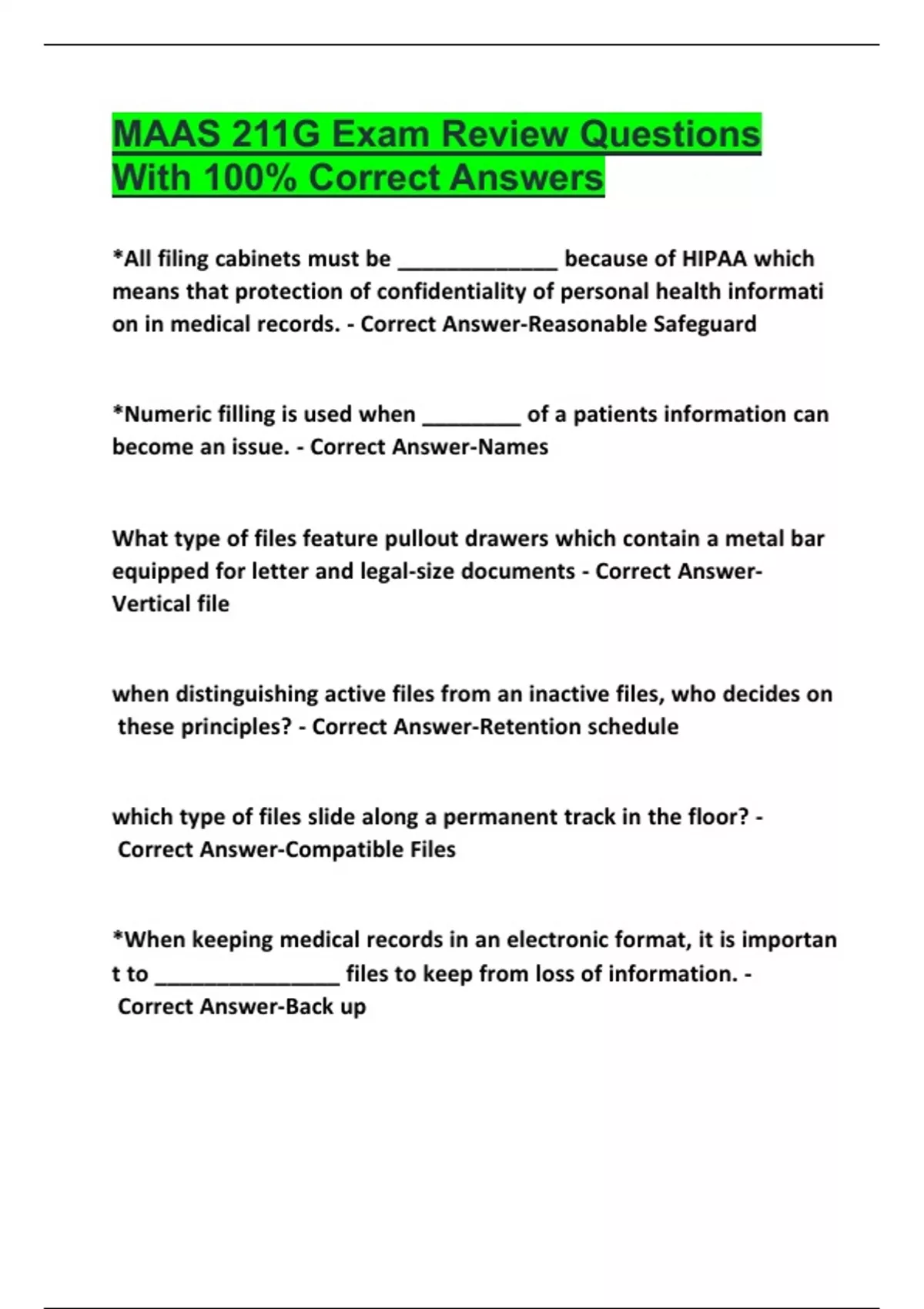 MAAS 211G Exam Review Questions With 100% Correct Answers 2025 - MAAS ...