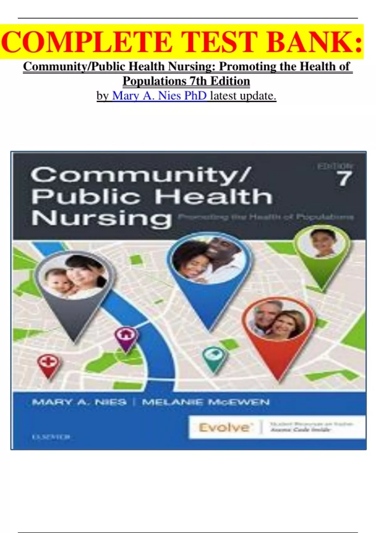 COMPLETE TEST BANK: Community/Public Health Nursing: Promoting the ...