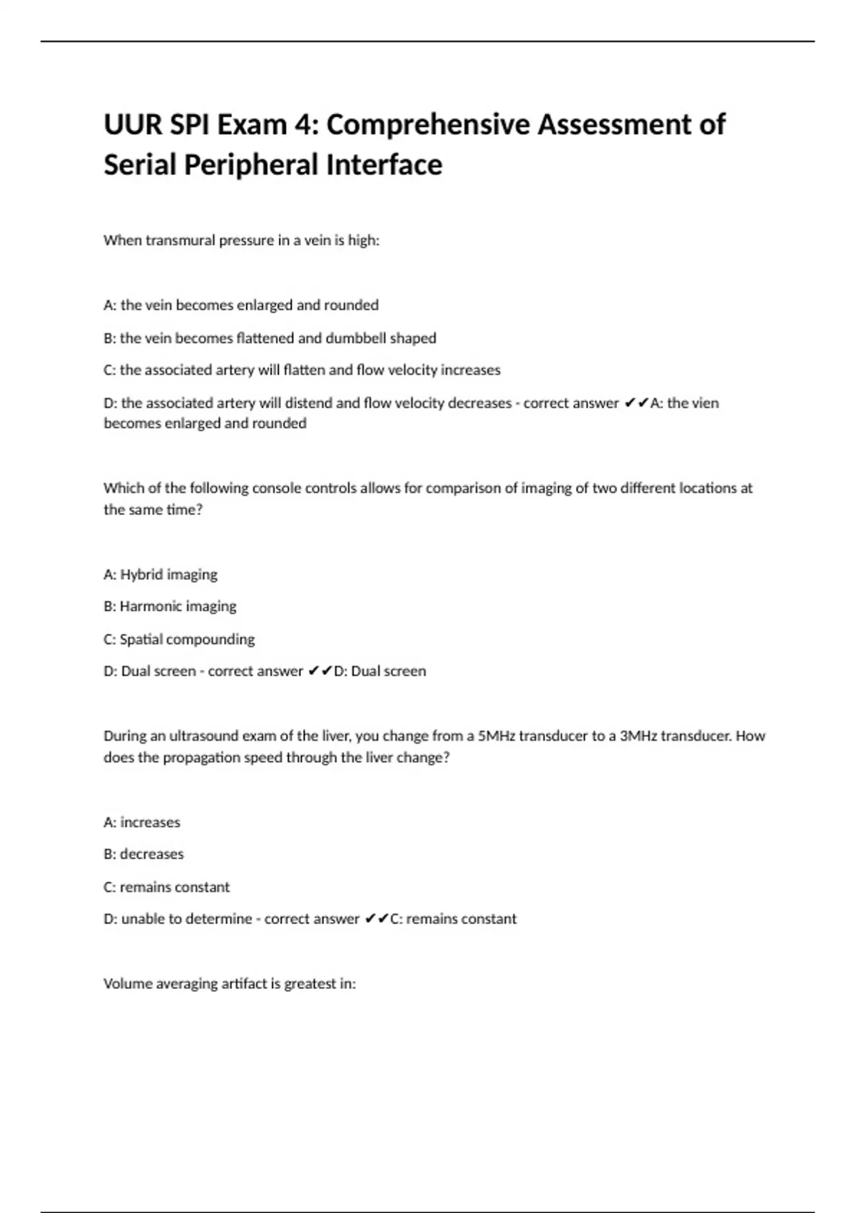 UUR SPI Exam 4: Comprehensive Assessment of Serial Peripheral Interface ...