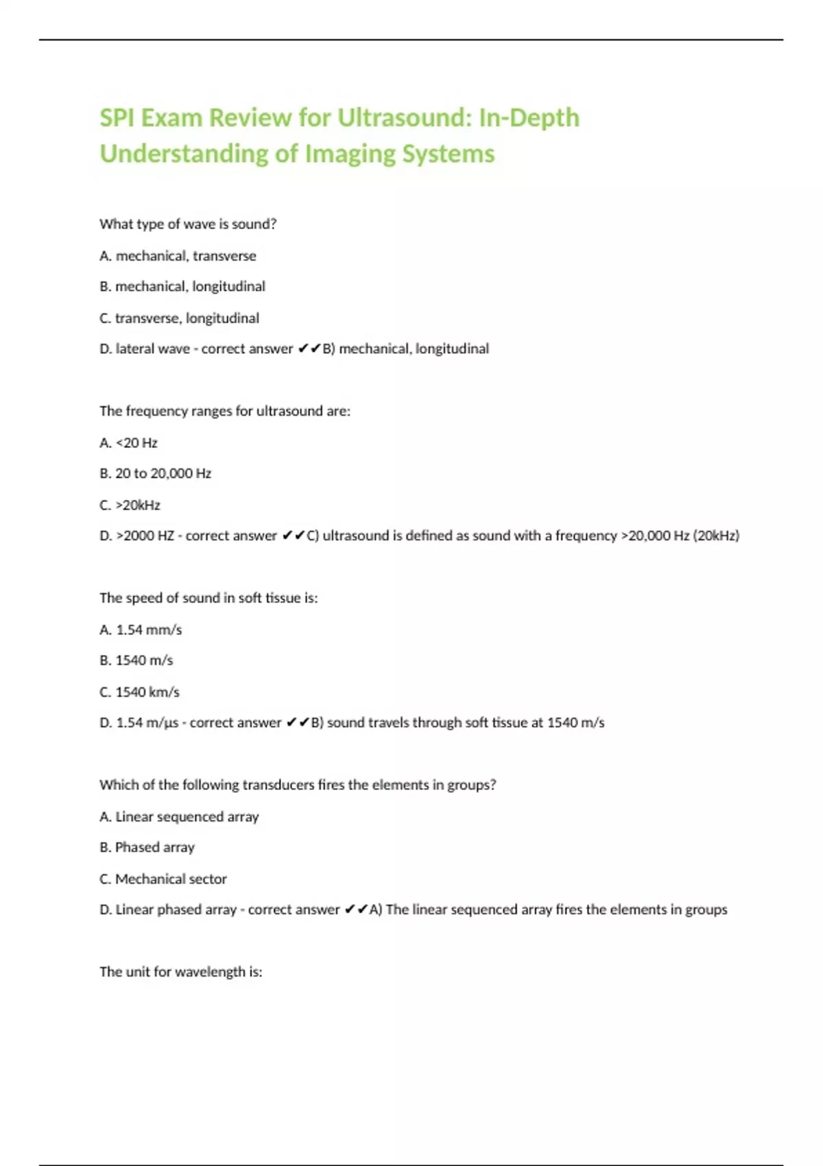 SPI Exam Review for Ultrasound: In-Depth Understanding of Imaging ...