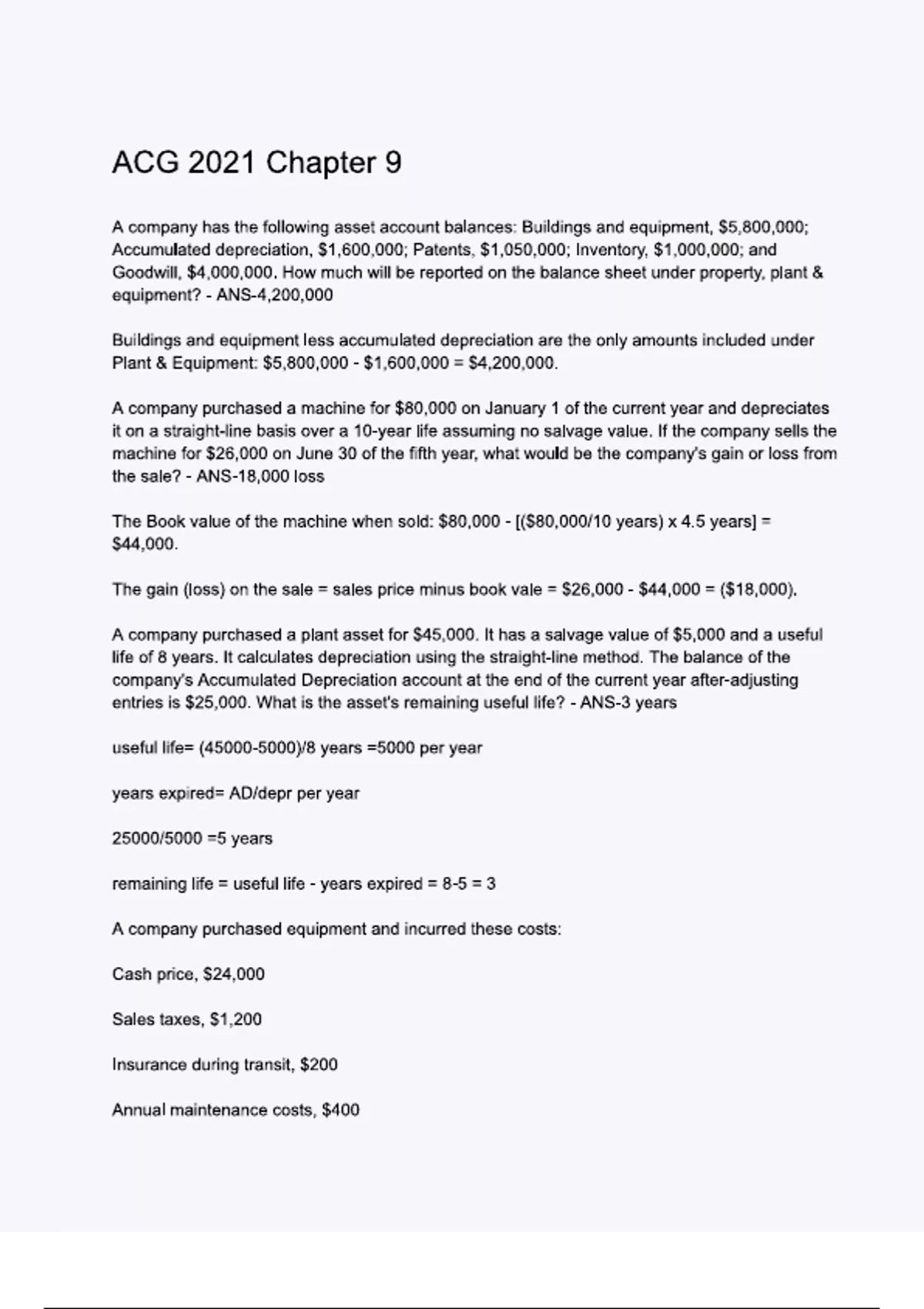 ACG 2021 Chapter 9 Questions and Verified Answers |100% Correct | Complete solution | A+ Grade ...