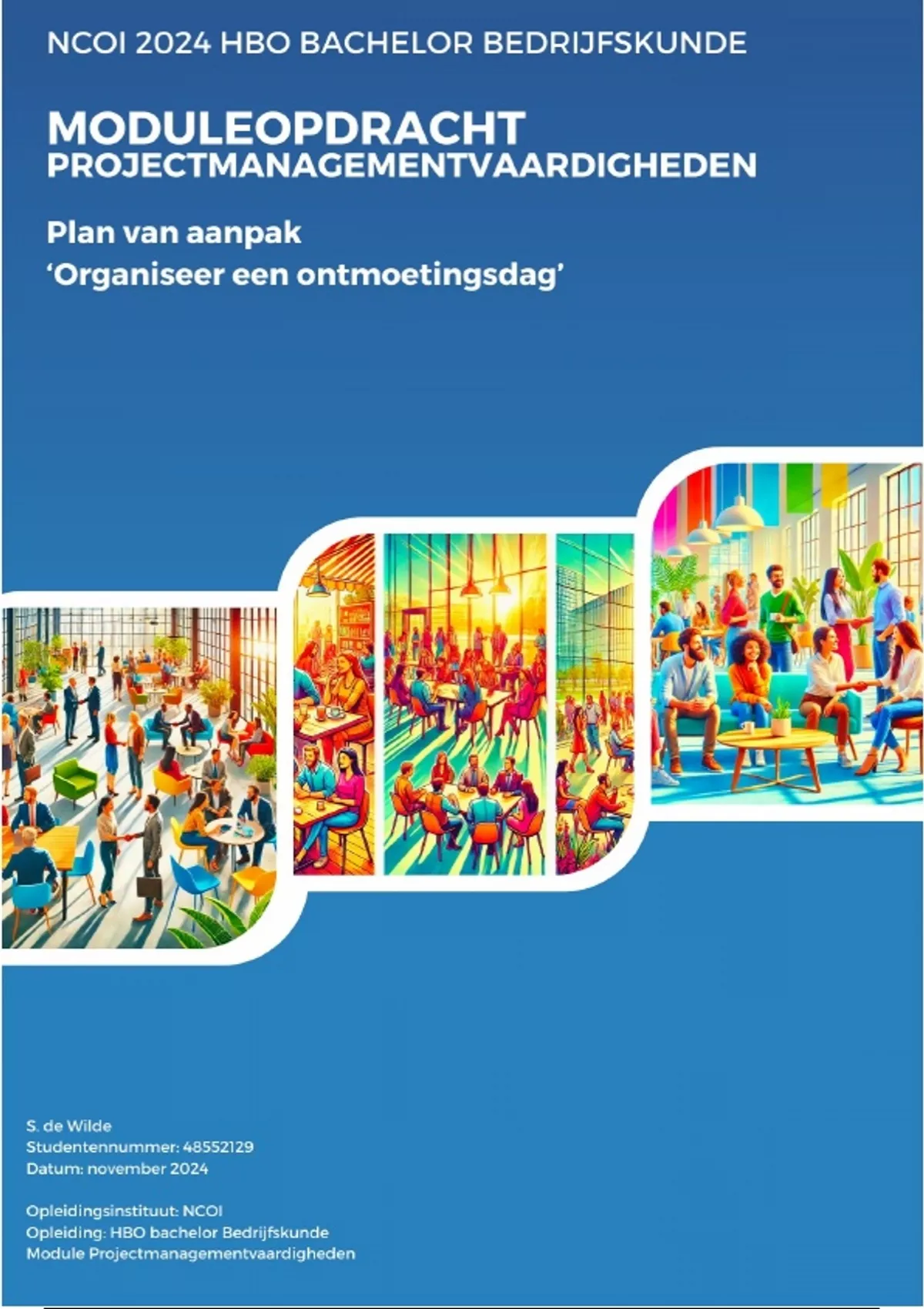 NCOI voorbeeld module projectmanagementvaardigheden - organiseer een ontmoetingsdag - BAKTDOOR ...