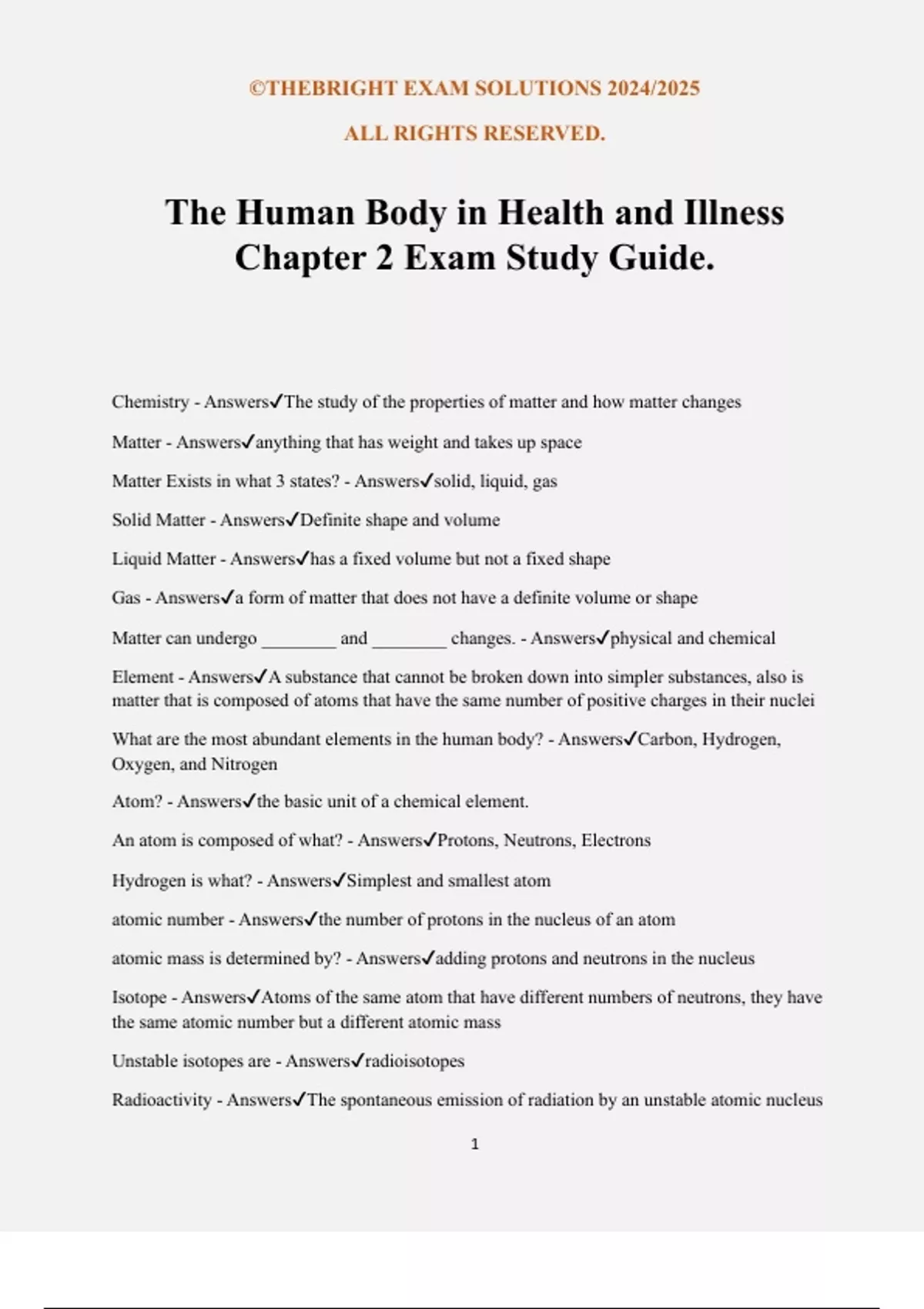 The Human Body in Health and Illness Chapter 2 Exam Study Guide ...