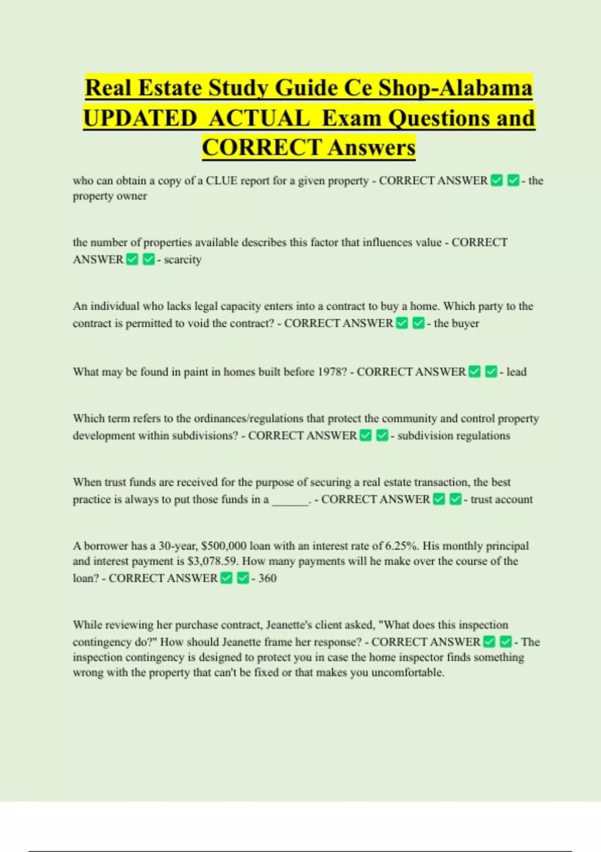 CE SHOP Bundled Exam Questions WITH CORRECT Answers - Stuvia US