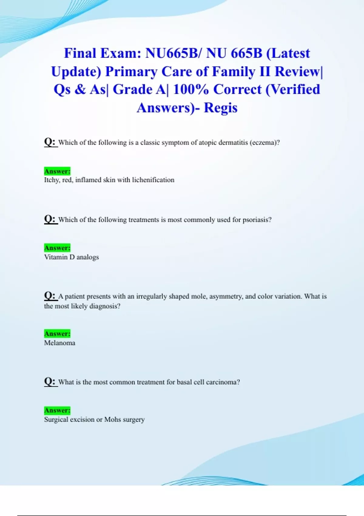 Final Exams: NU665B/ NU 665B (ALL Latest 2025/ 2026 Updates STUDY ...