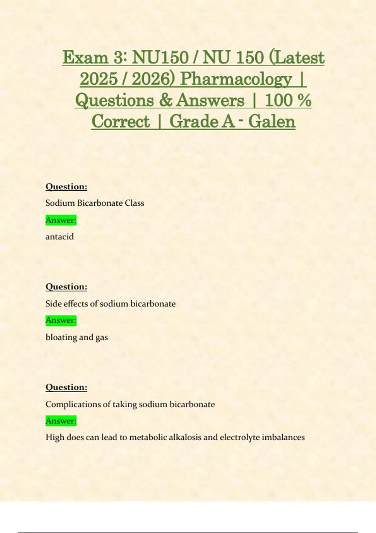 Exam 3: NU150 / NU 150 (Latest 2025 / 2026 Updates STUDY BUNDLE WITH ...