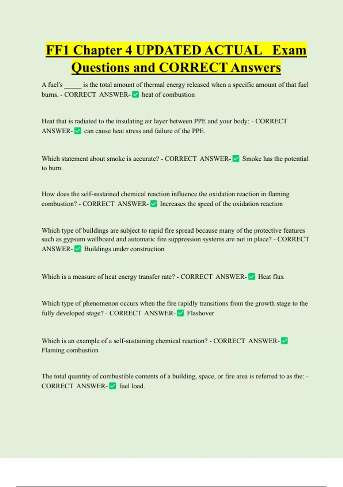 FF1 Chapter 4 UPDATED ACTUAL Exam Questions and CORRECT Answers - LLPSD FF1 - Stuvia US