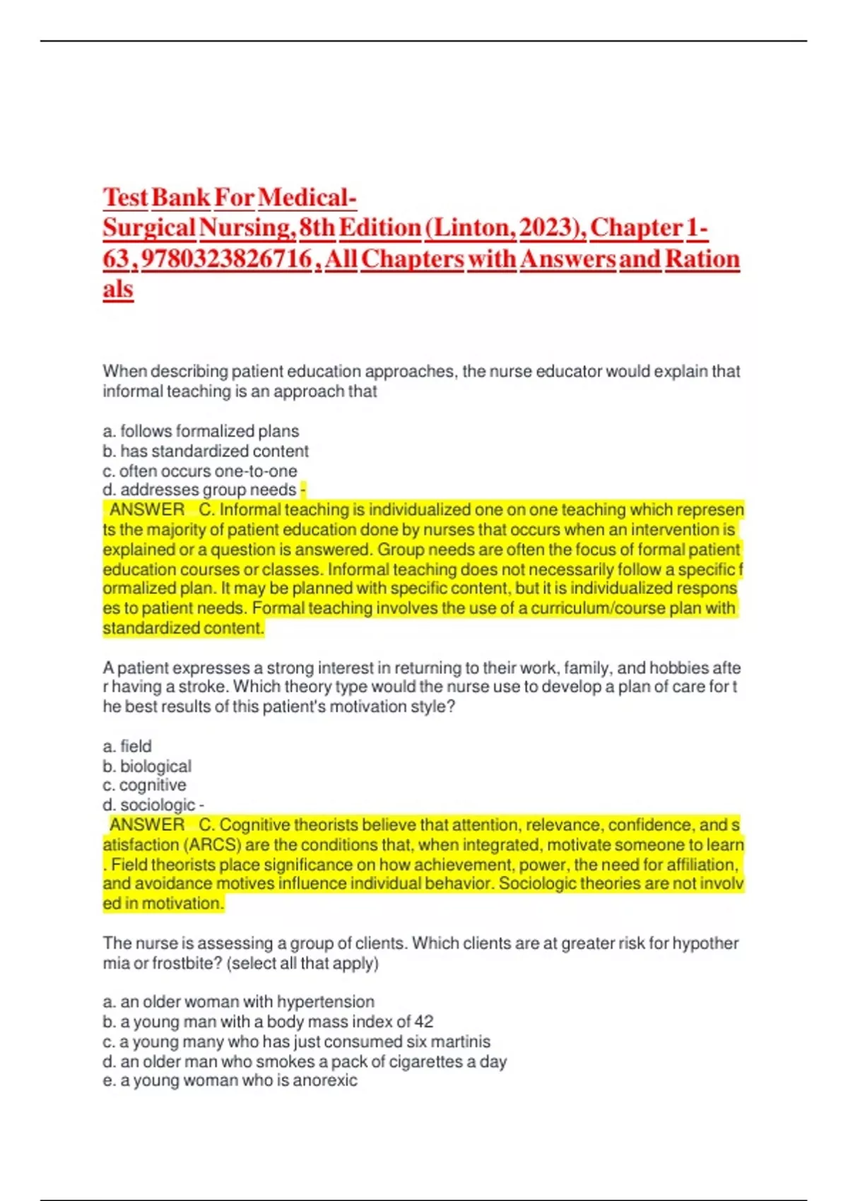 Test Bank for Medical Genetics 5th Edition by Jorde - Ch. 1-8 ...