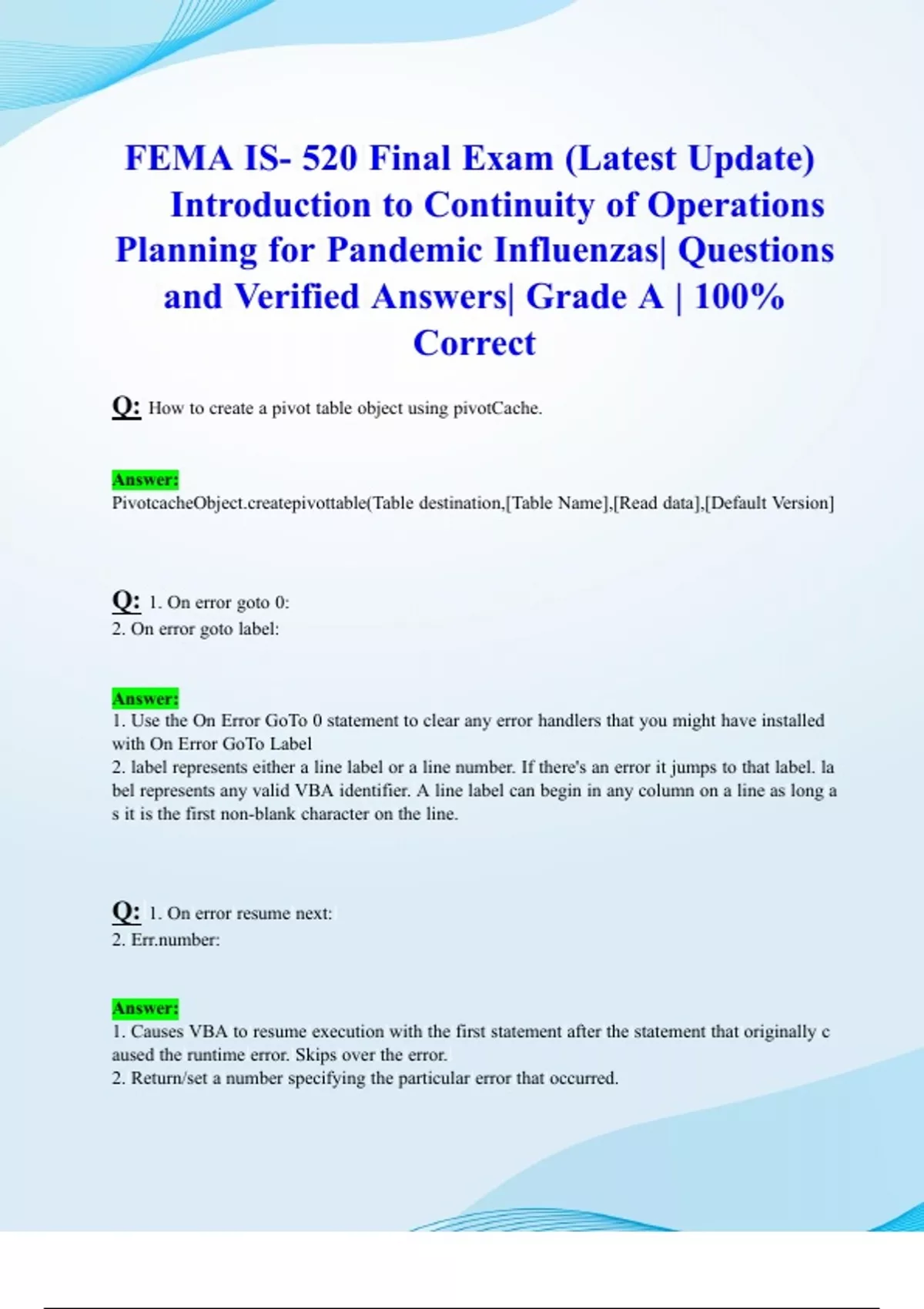 FEMA IS- 520 Final Exam (Latest 2024/ 2025 Update) Introduction to ...