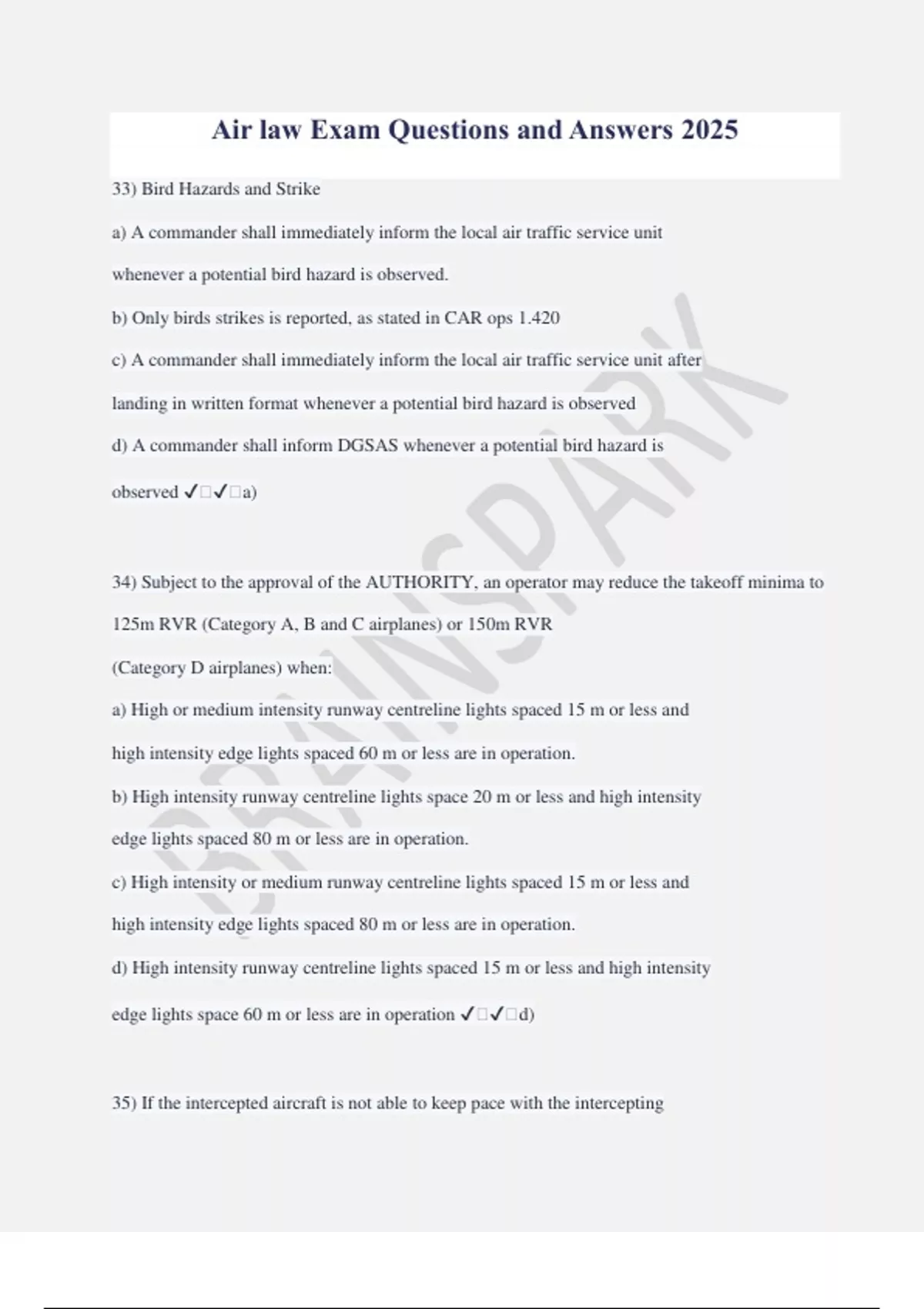 Air law Exam Questions and Answers 2025 - Air law - Stuvia US