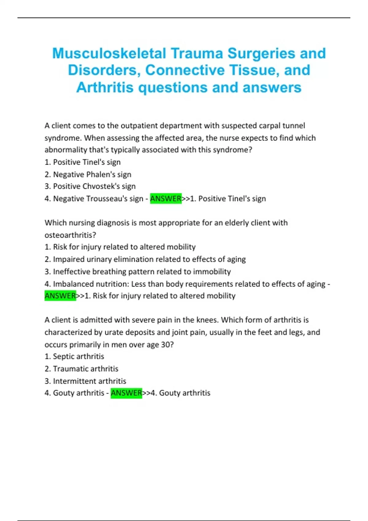 Musculoskeletal Trauma Surgeries and Disorders, Connective Tissue, and ...