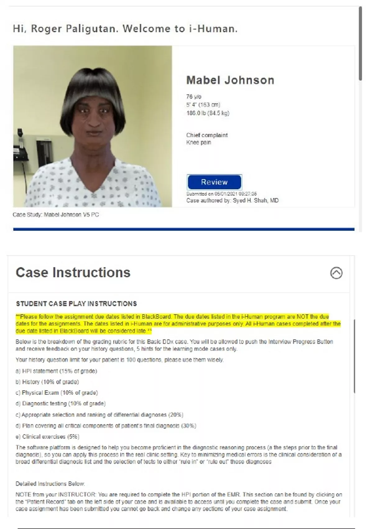 i-Human Case Study: Evaluation of Dyspnea in a 60- Year-Old Female ...