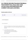 U.S. FORCES DRIVERS TRAINING PROGRAM FOR EUROPE FINAL EXAM ACTUAL EXAM ...