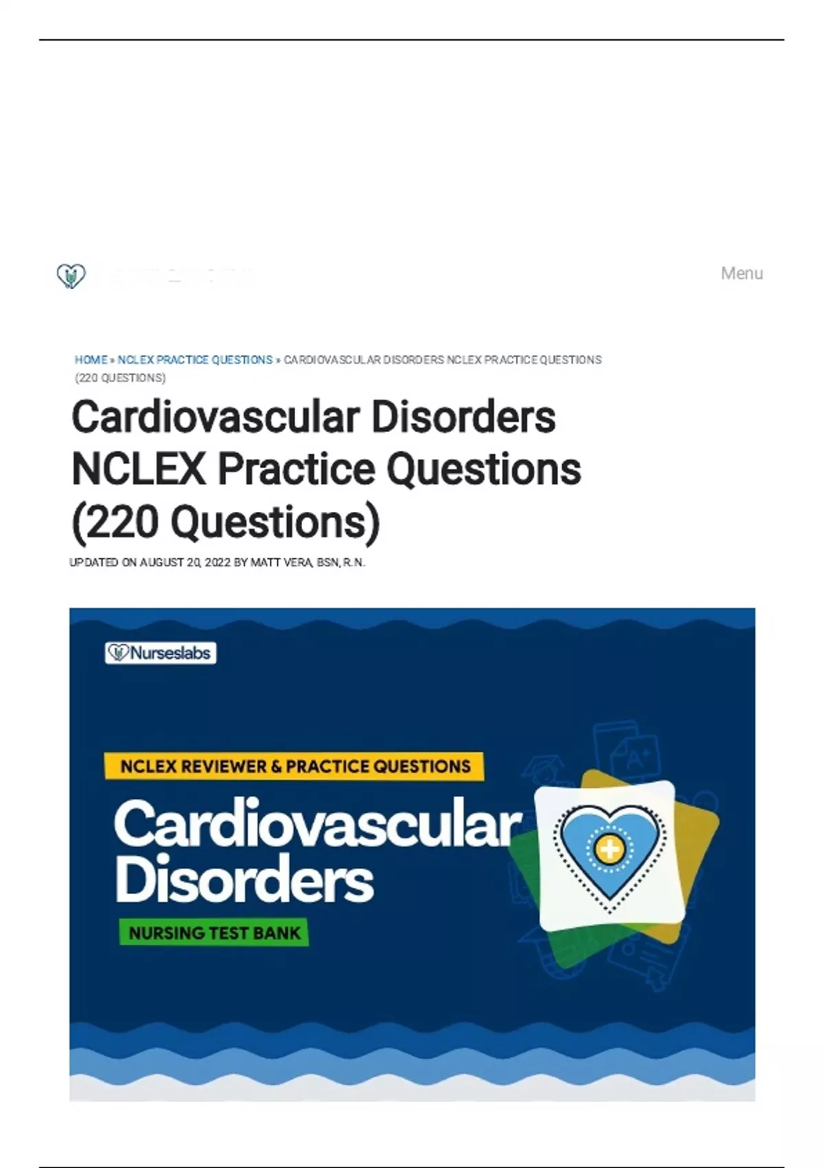 Hypertension & Coronary Artery Disease NCLEX Practice | Quiz #3: 50 ...