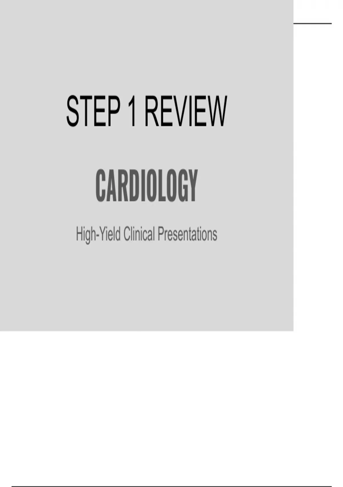 Summary USMLE Step 1 Review Cardiology Notes - United states medical ...