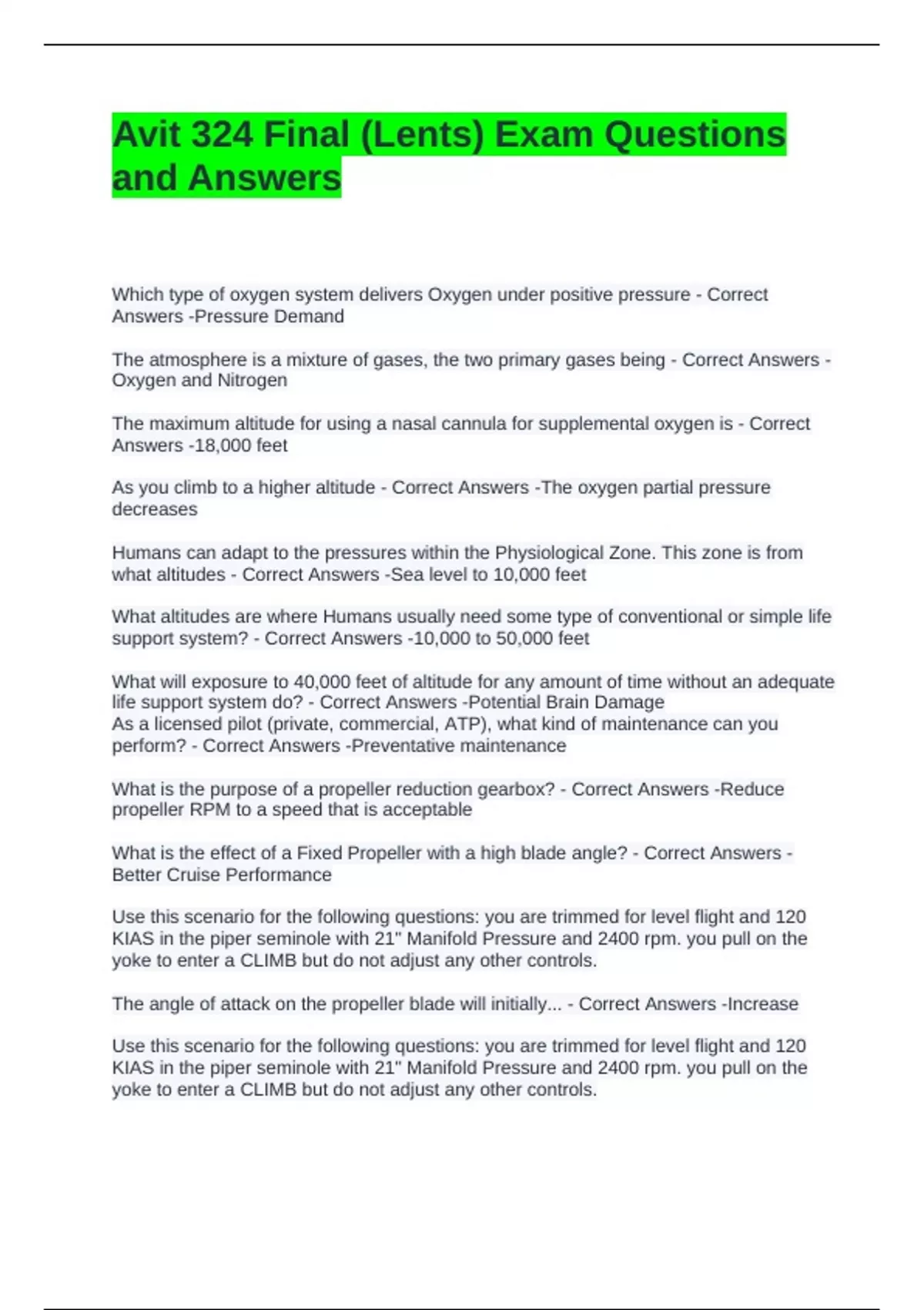 Avit 324 Final (Lents) Exam Questions and Answers - Avit 323 - Stuvia US