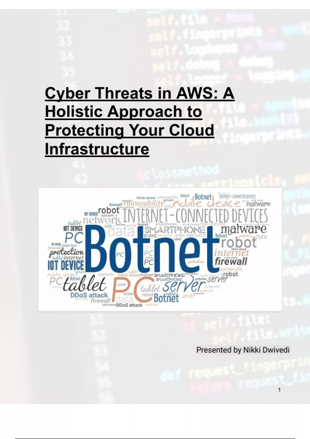 Summary Cyber Threats in AWS: A Holistic Approach to Protecting Your ...