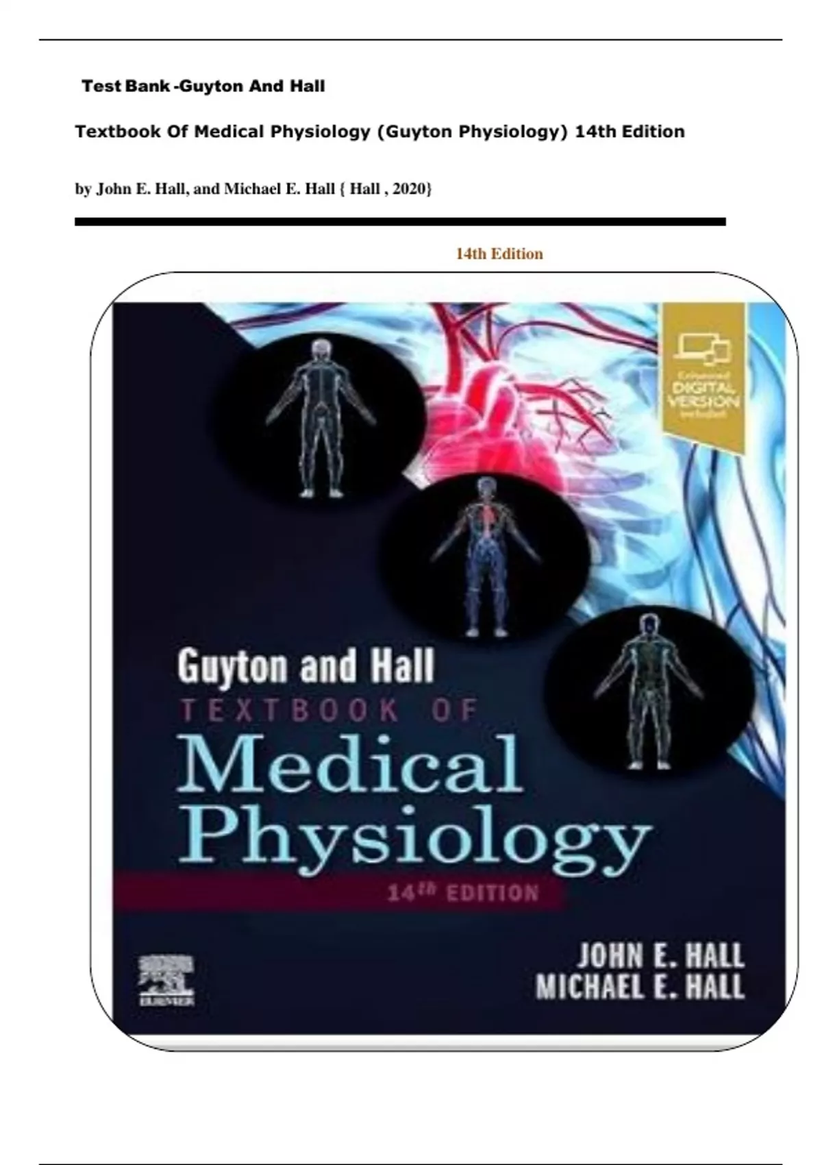 Test Bank -Guyton And Hall Textbook Of Medical Physiology (Guyton ...