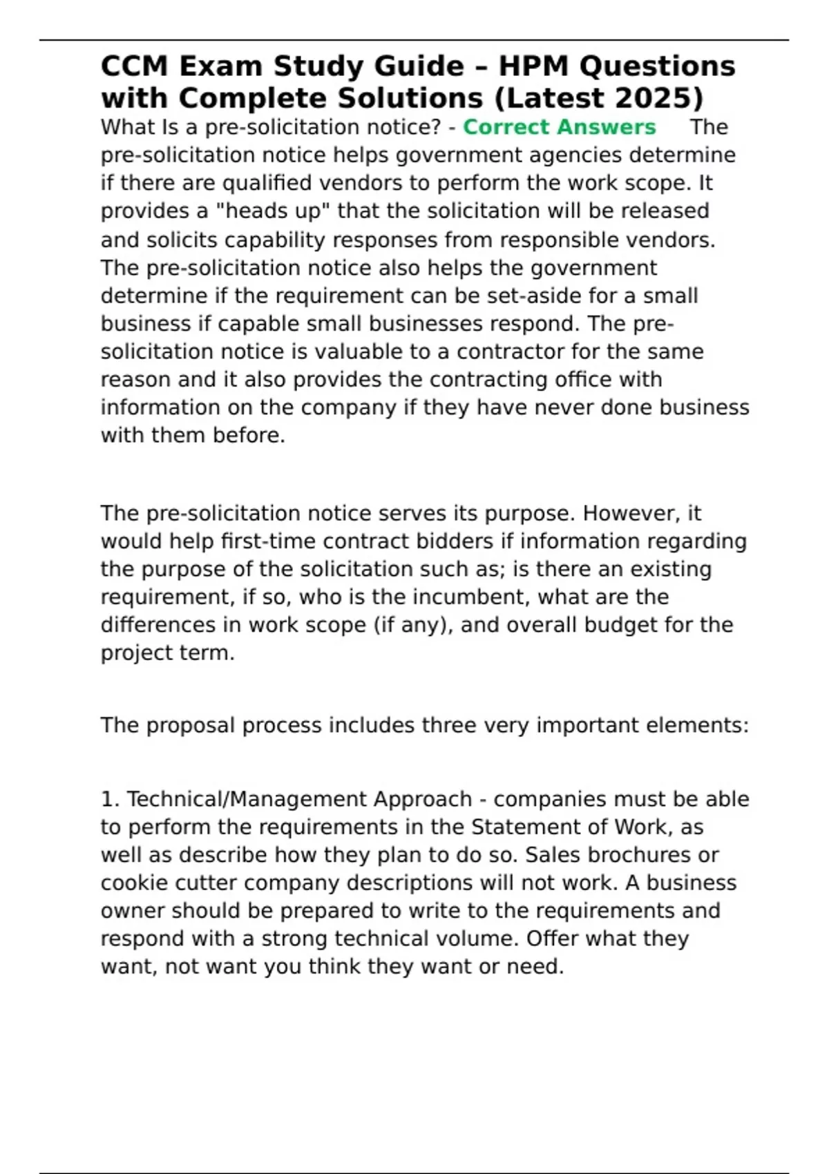 CCM Exam Study Guide – HPM Questions with Complete Solutions (Latest ...