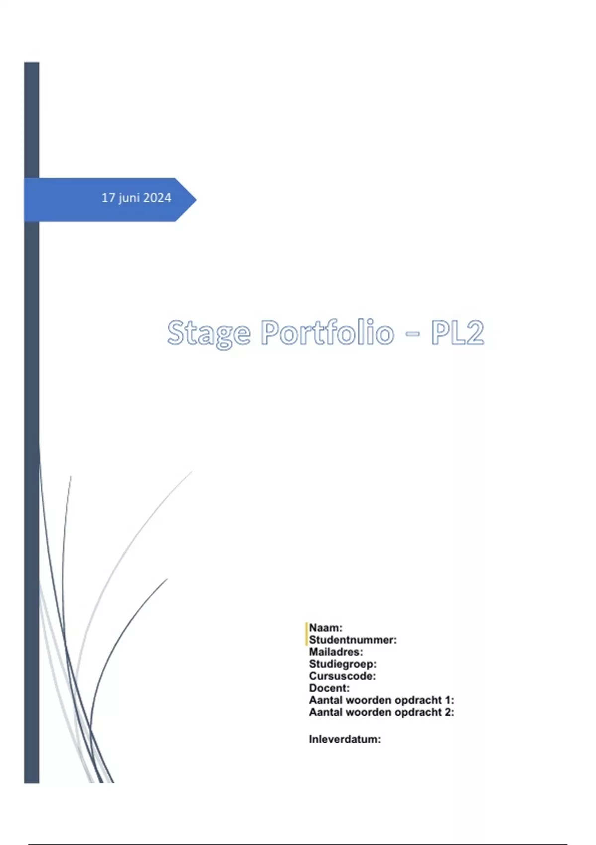 HBO-V - Stageportfolio PL2- GVE-2.PL2-23 - Klinisch redeneren en ...