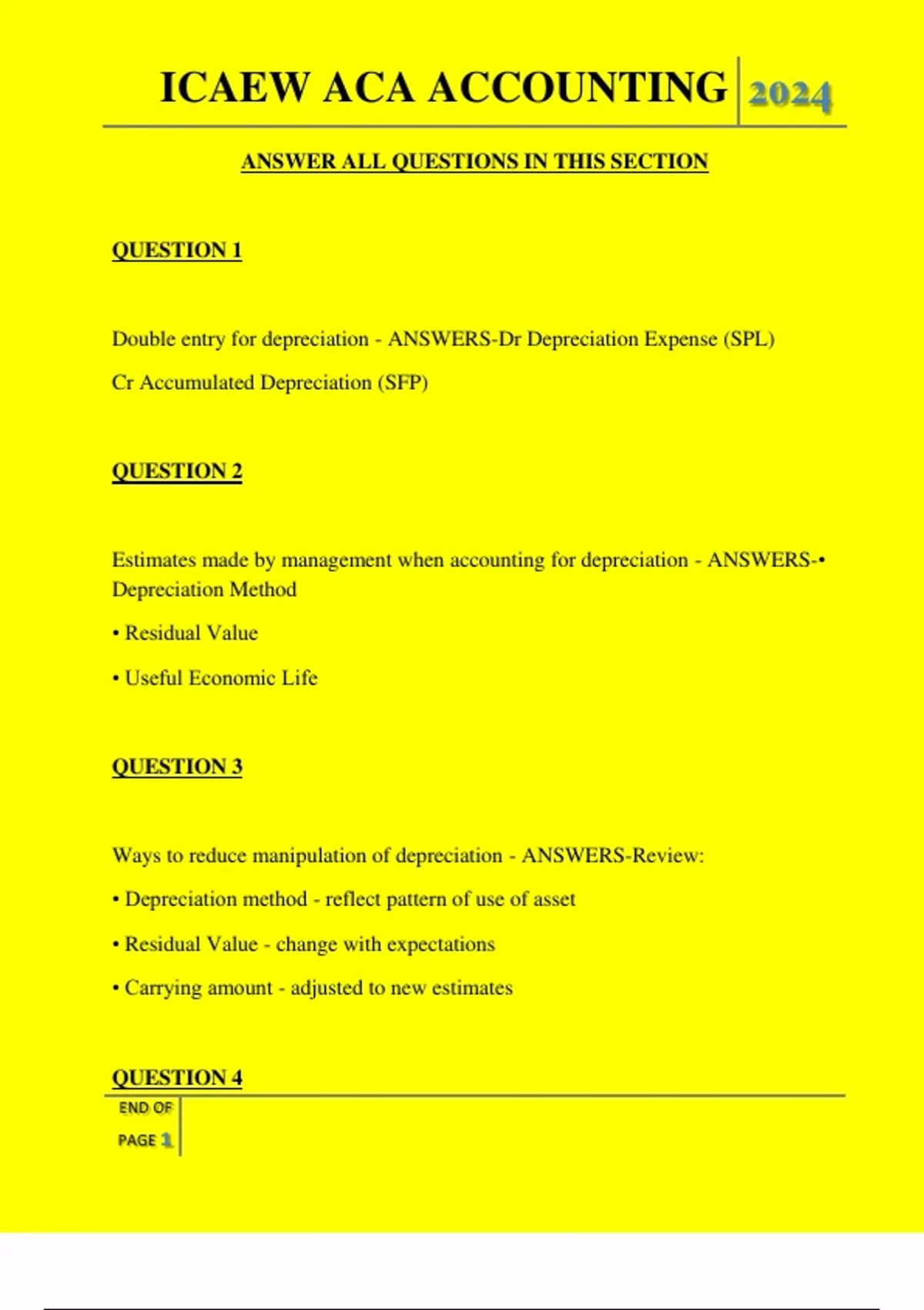ICAEW ACA ACCOUNTING QUESTIONS AND ANSWERS 2025 - ICAEW ACA ACCOUNTING - Stuvia US