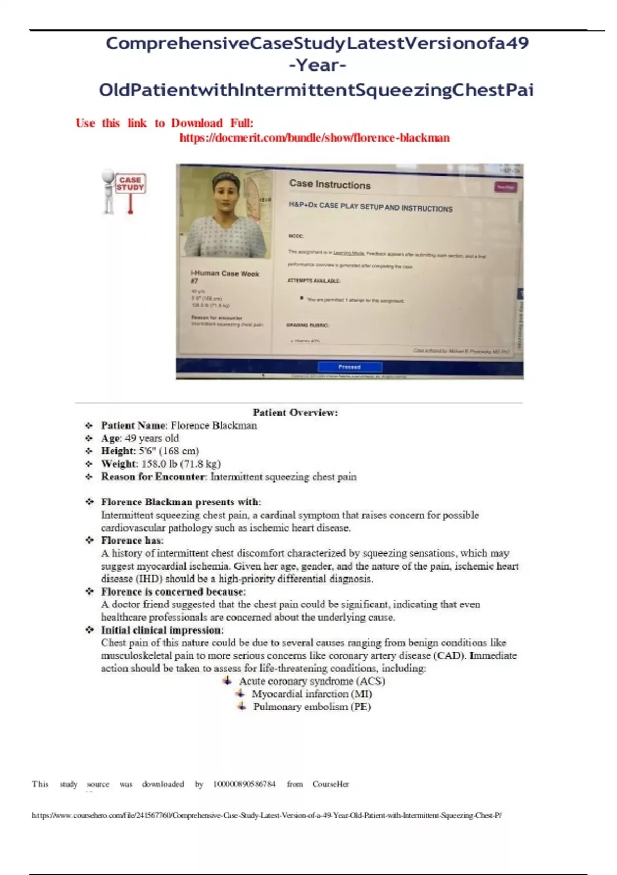 Ihuman Comprehensive Case Study: 49-Year-Old Patient with Intermittent ...