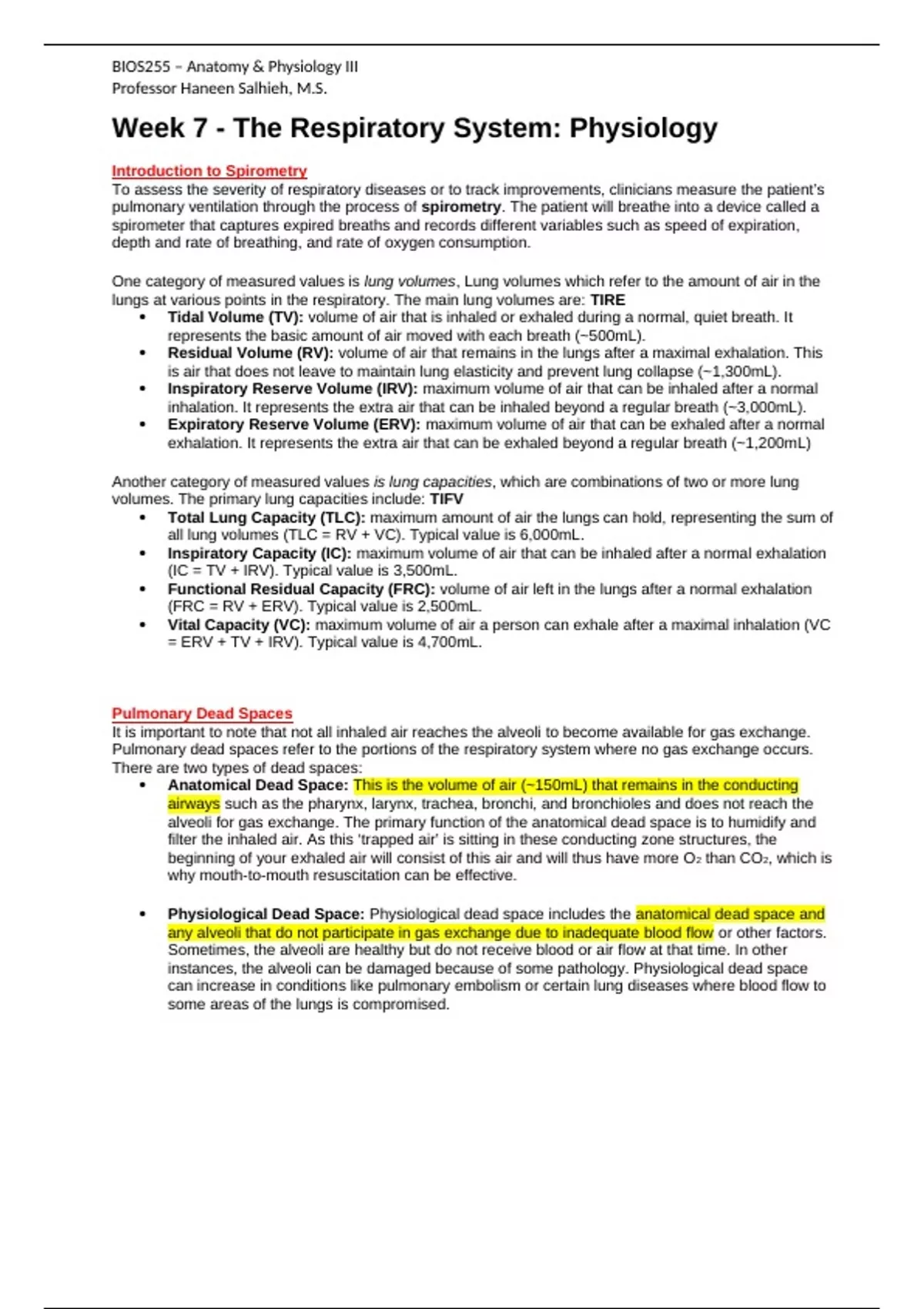 LYMPHATIC SYSTEM: BIOS 255 Anatomy And Physiology III With Lab - BIOS ...