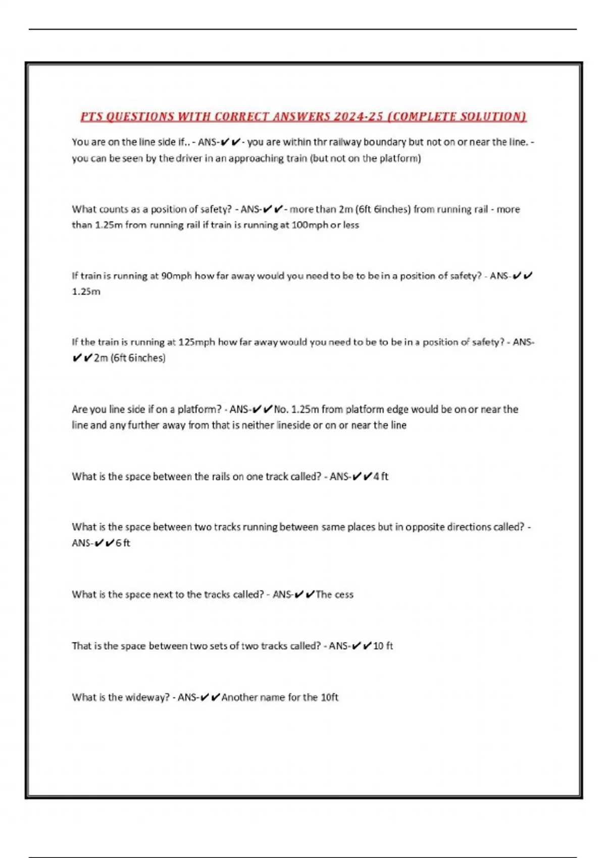 PTS QUESTIONS WITH CORRECT ANSWERS 2024-25 (COMPLETE SOLUTION) - PTS ...