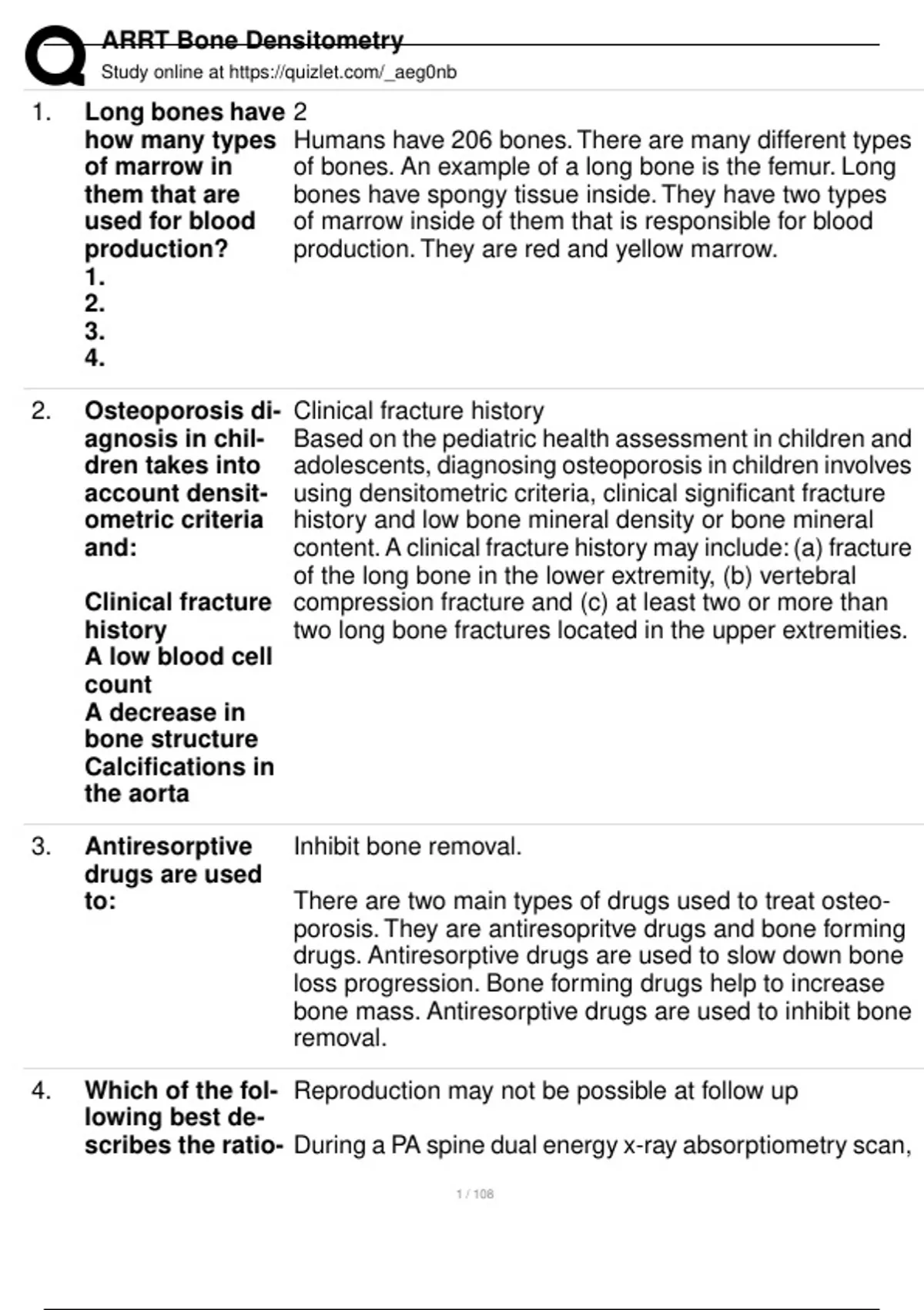 ARRT Bone Densitometry Exam Questions and Answers 100% Pass - ARRT Bone ...