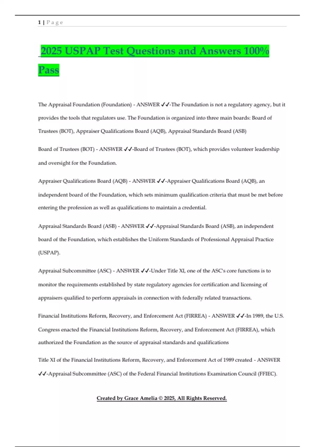 2025 USPAP Test Questions and Answers 100% Pass - Uspap - Stuvia US