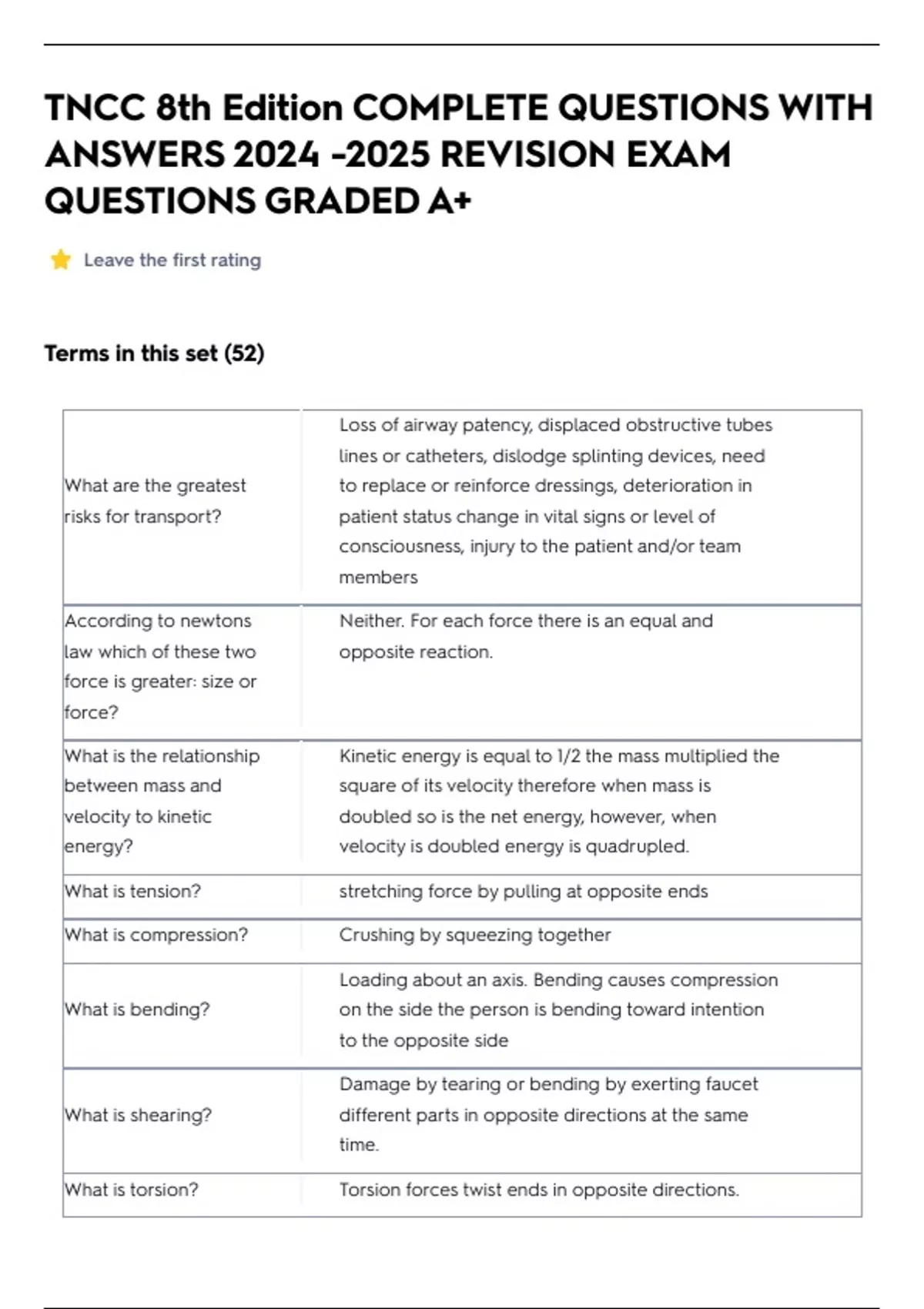 TNCC – Trauma Nursing Core Course (7th, 8th & 9th Editions), ENA Complete Exam Preparation and ...