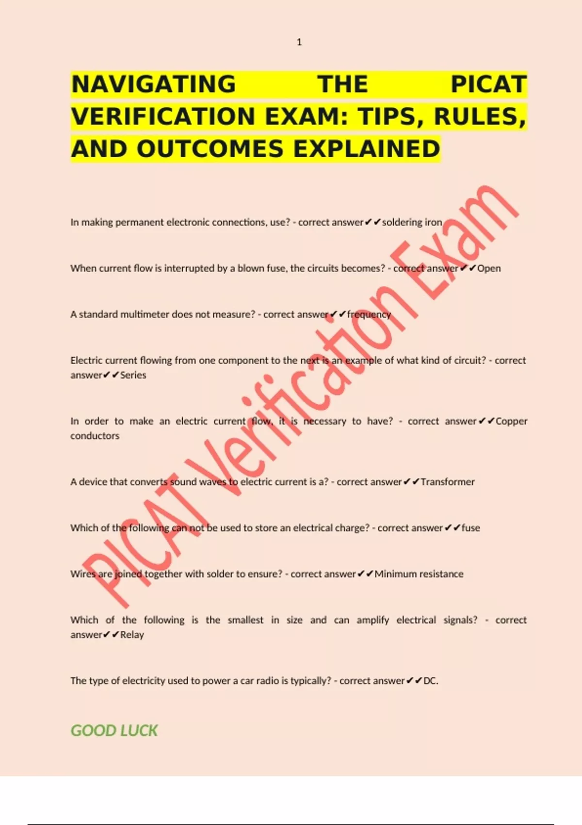 Navigating the PICAT Verification Exam: Tips, Rules, and Outcomes Explained - PICAT Verification ...
