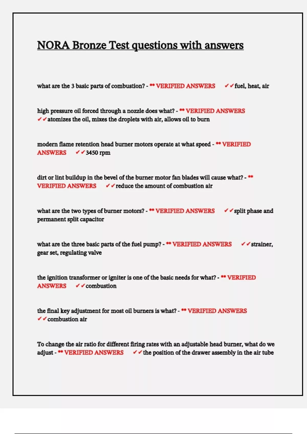 NORA Bronze Test questions with answers - NORA Bronze - Stuvia US