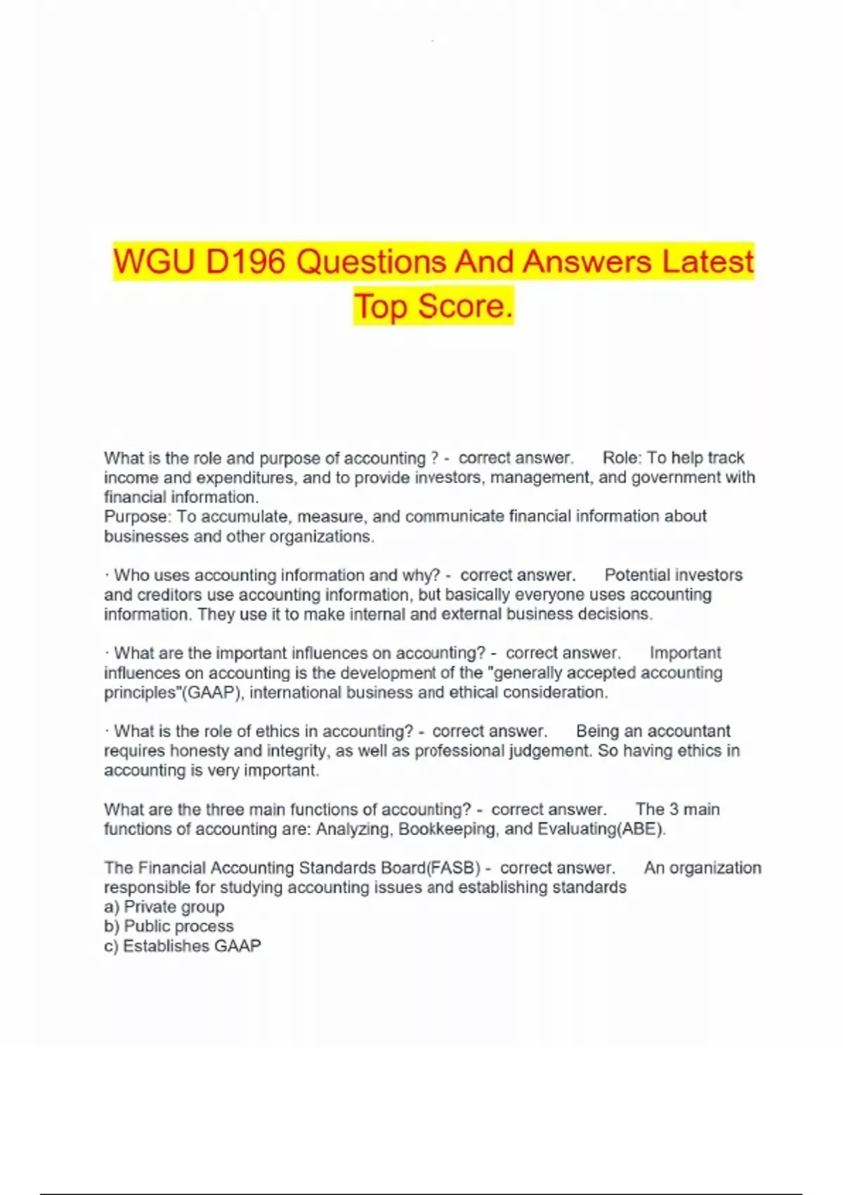 WGU D196 BUNDLED EXAM 2025. - Stuvia US