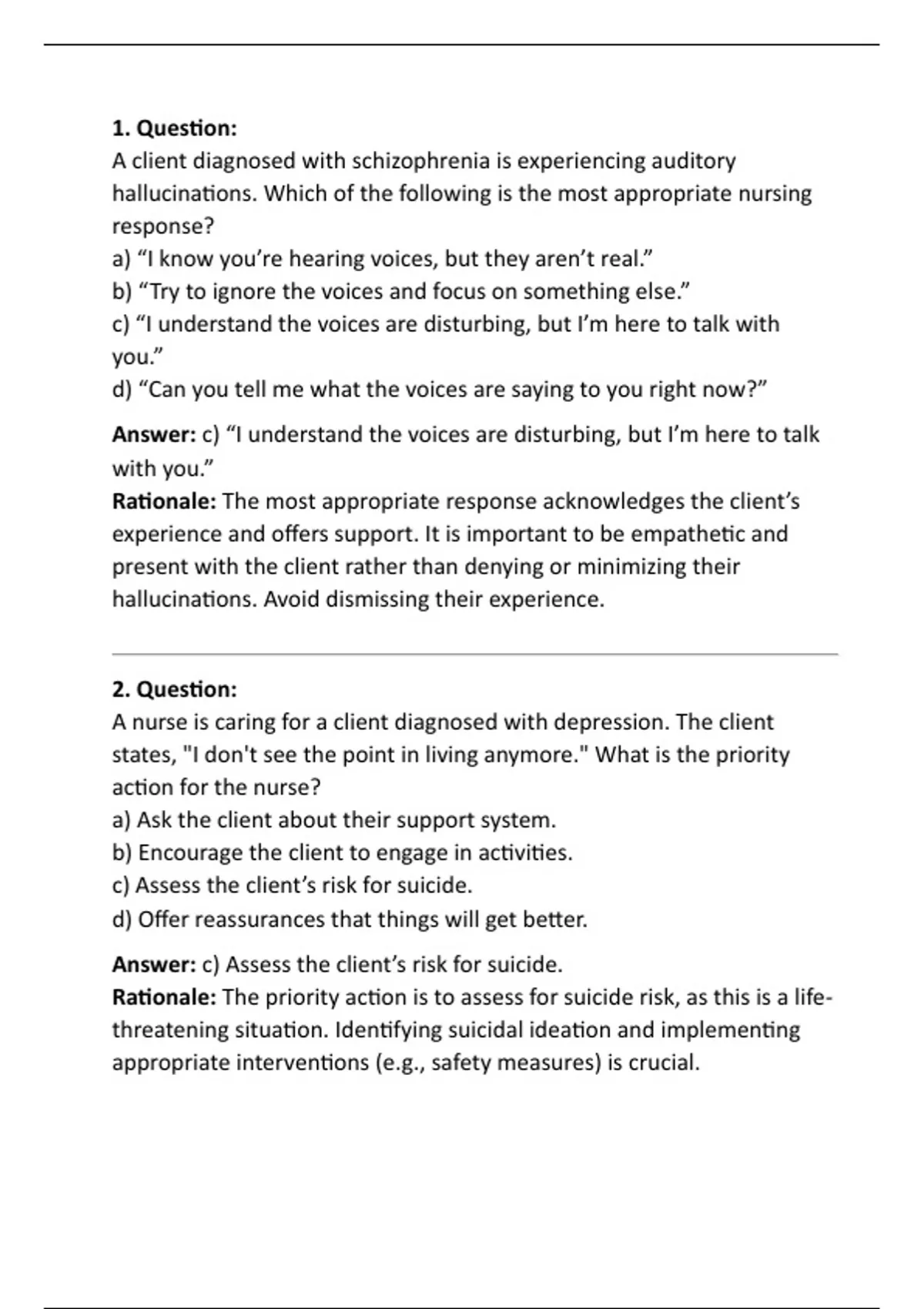 ATI Capstone Mental Health assessment 2024 Guide Actual Questions All ...