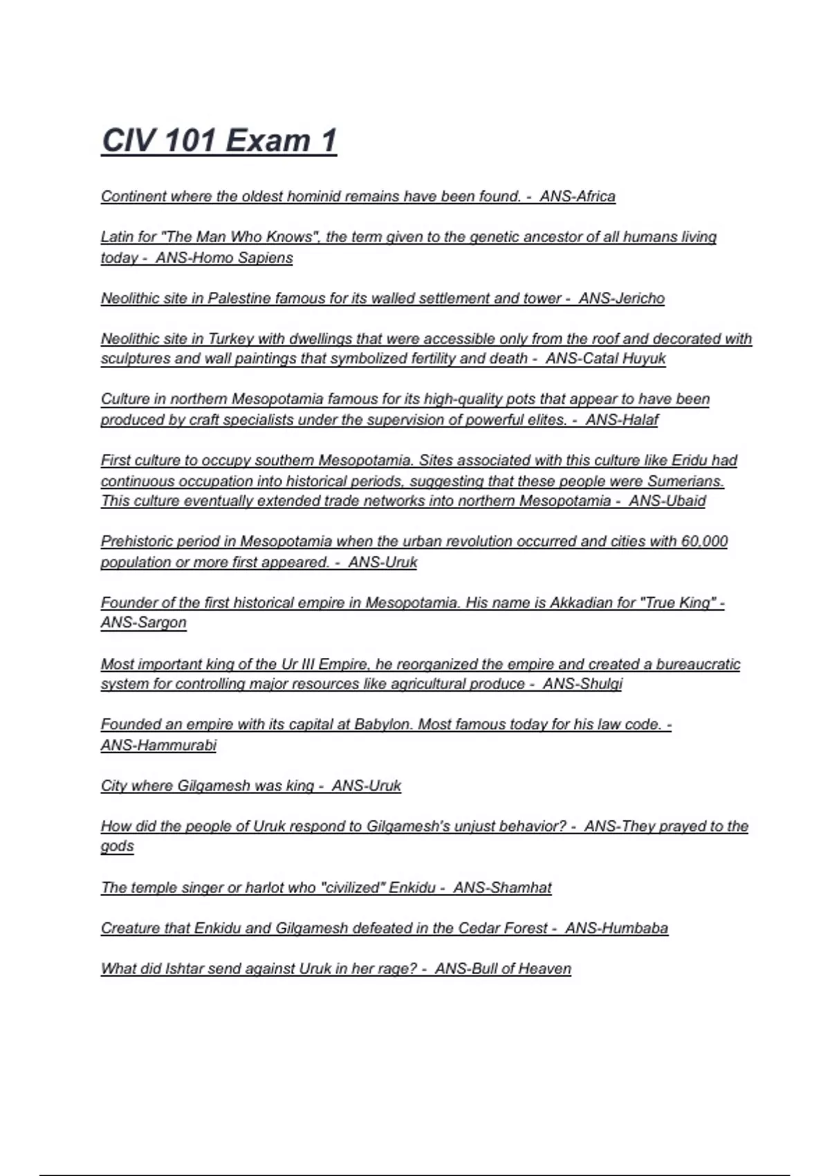 CIV 101 Exam 1 Questions with complete solutions 2024/2025( A+ GRADED ...