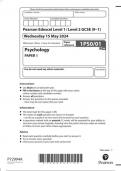 Pearson Edexcel Level 1 / Level 2 GCSE (9–1) 1ps0-01 Psychology PAPER 1 ...