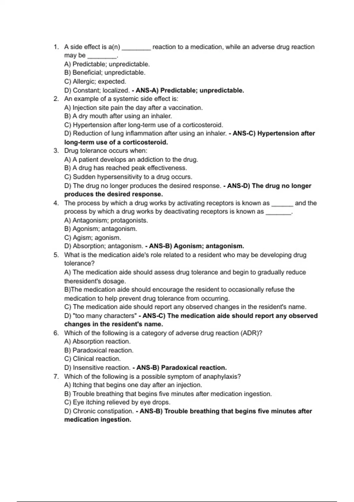 MED AIDE CHAPTER 6 EXAM QUESTION AND ANSWERS 2025/2026 - Medication ...