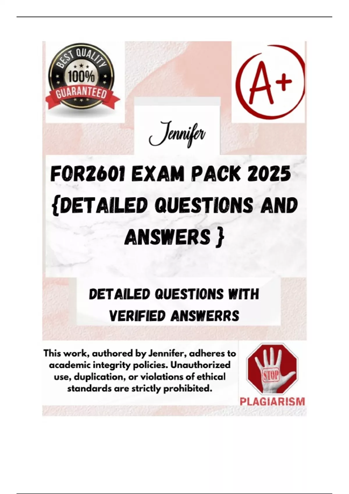 FOR2601 EXAM PACK 2025 {DETAILED QUESTIONS AND ANSWERS } - FOR2601 ...