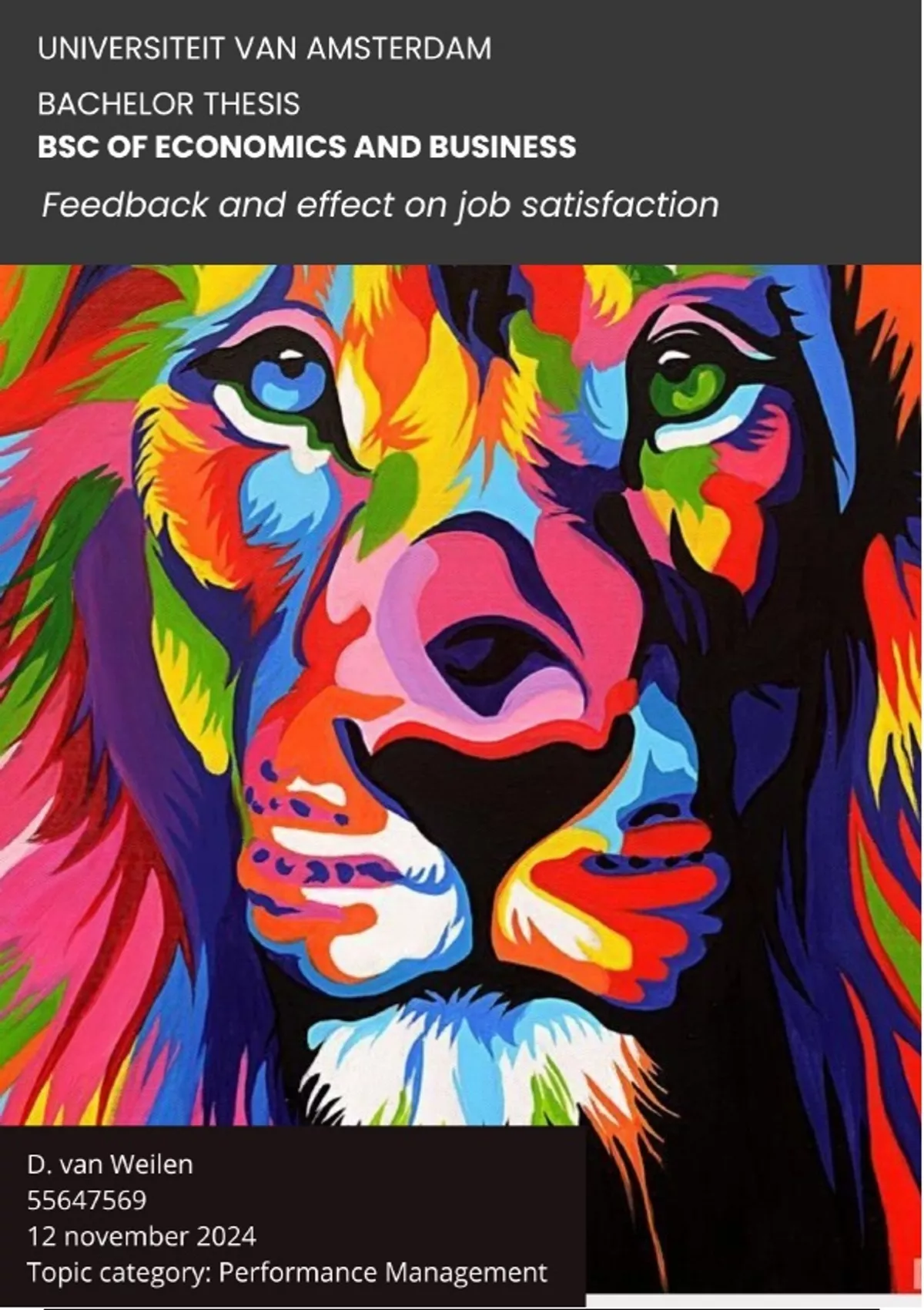 Thesis Feedback Timing and Job Satisfaction 2025 University of ...