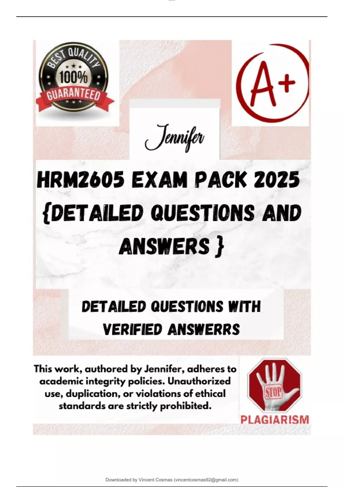 HRM2605 EXAM PACK 2025 {DETAILED QUESTIONS AND ANSWERS } - Human ...