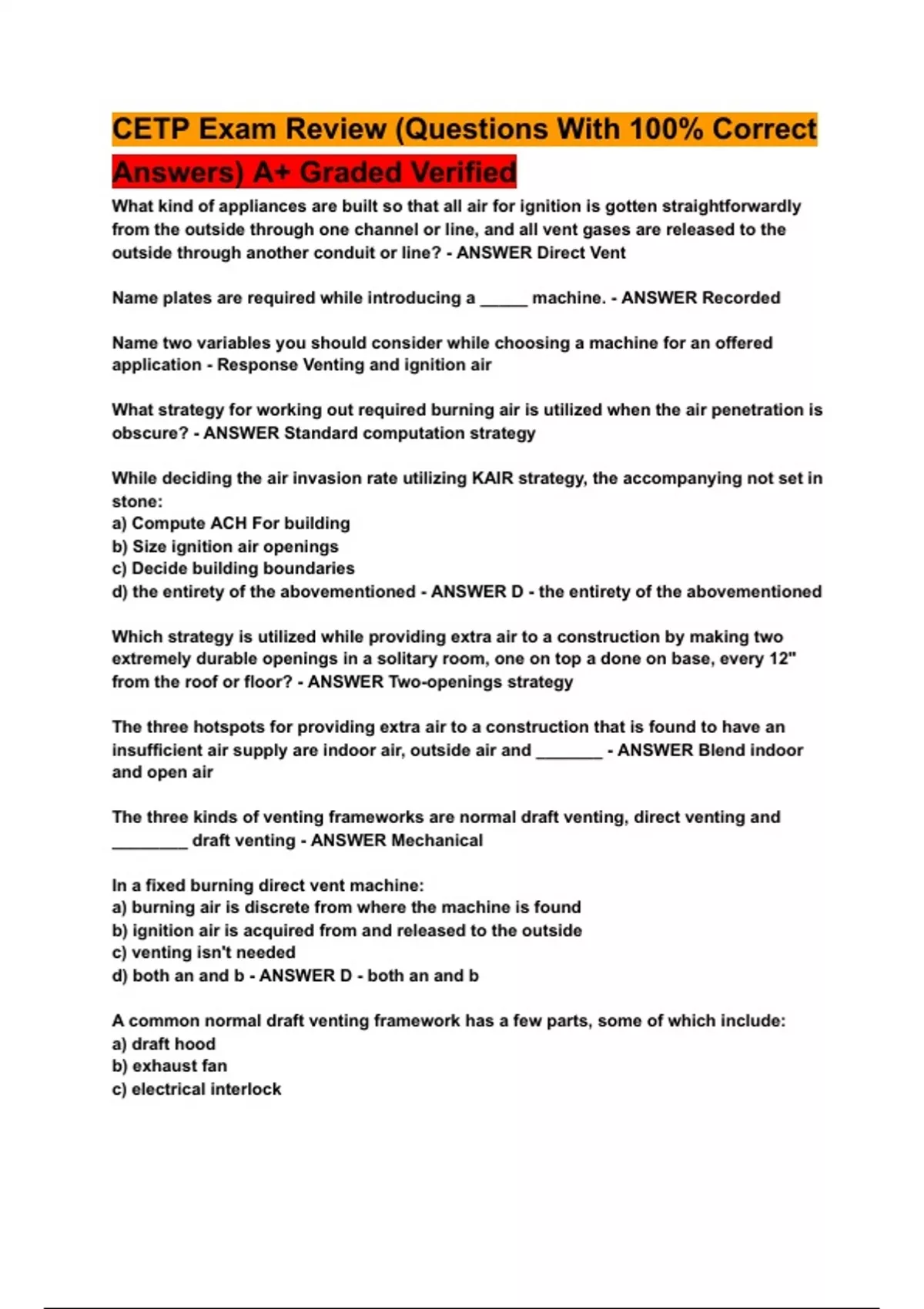 CETP Exam Review 2024/2025(Questions With 100% Correct Answers) A+ ...