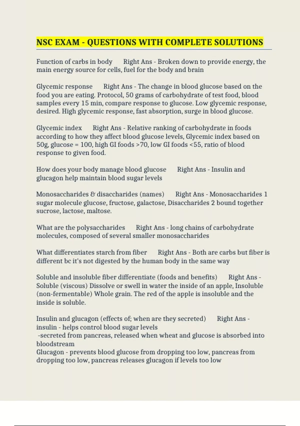 NSC EXAM - QUESTIONS WITH COMPLETE SOLUTIONS - NSC - Stuvia US