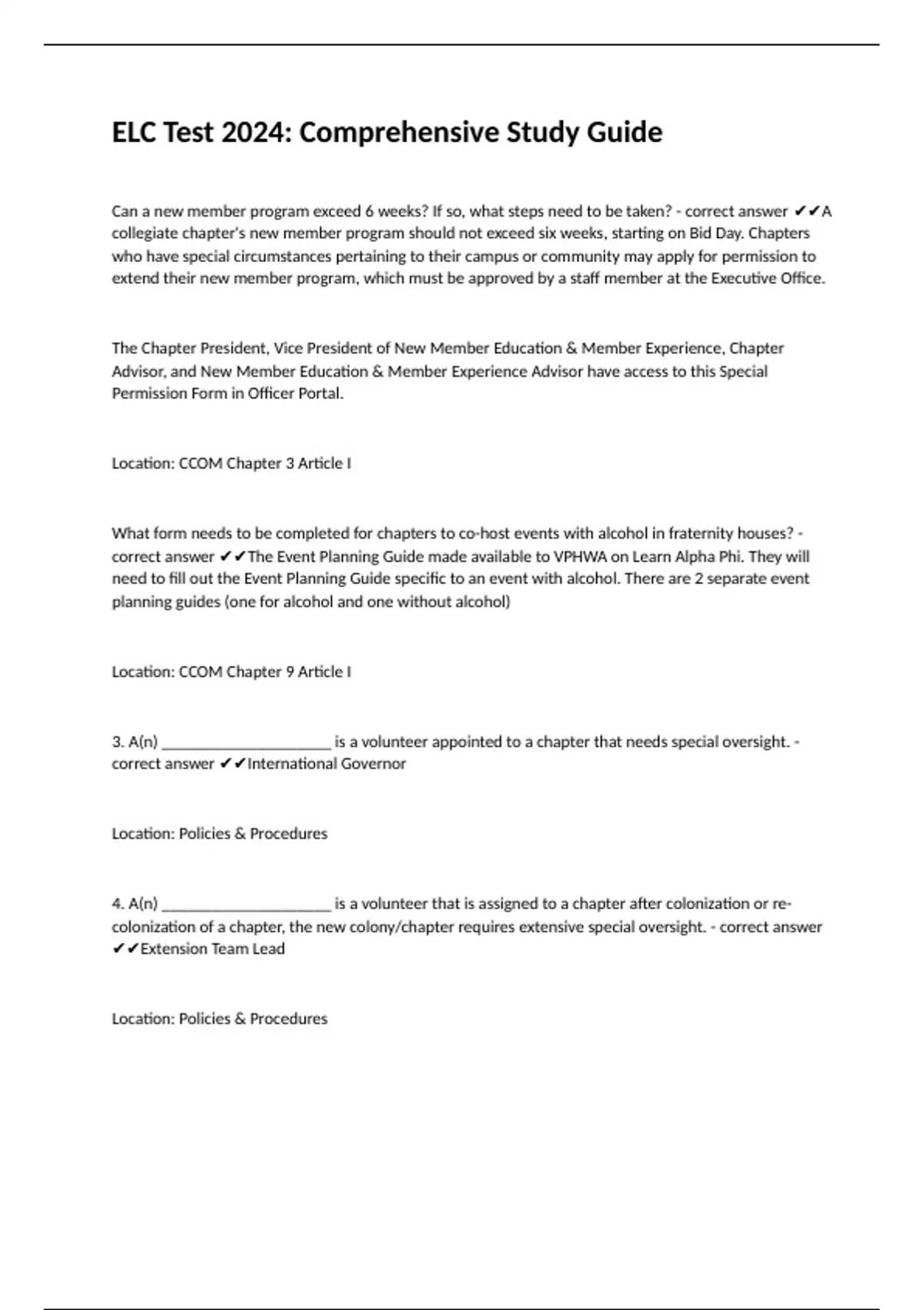 ELC Test 2024: Comprehensive Study Guide - ELC - Stuvia US